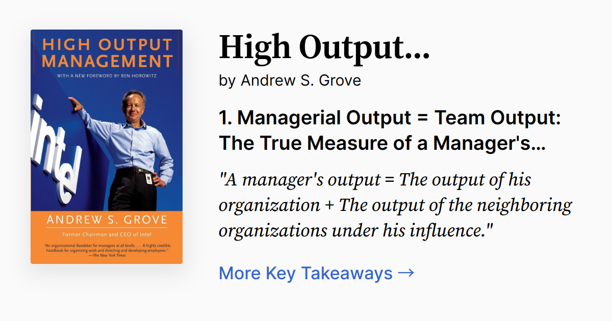 High Output Management Summary Quotes Faq Audio