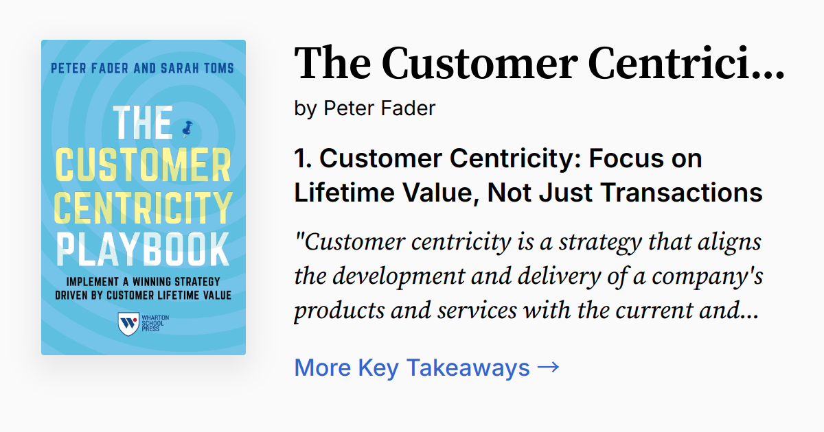 The Customer Centricity Playbook | Summary, Quotes, Audio The Customer Centricity Playbook | Summary, Quotes, Audio