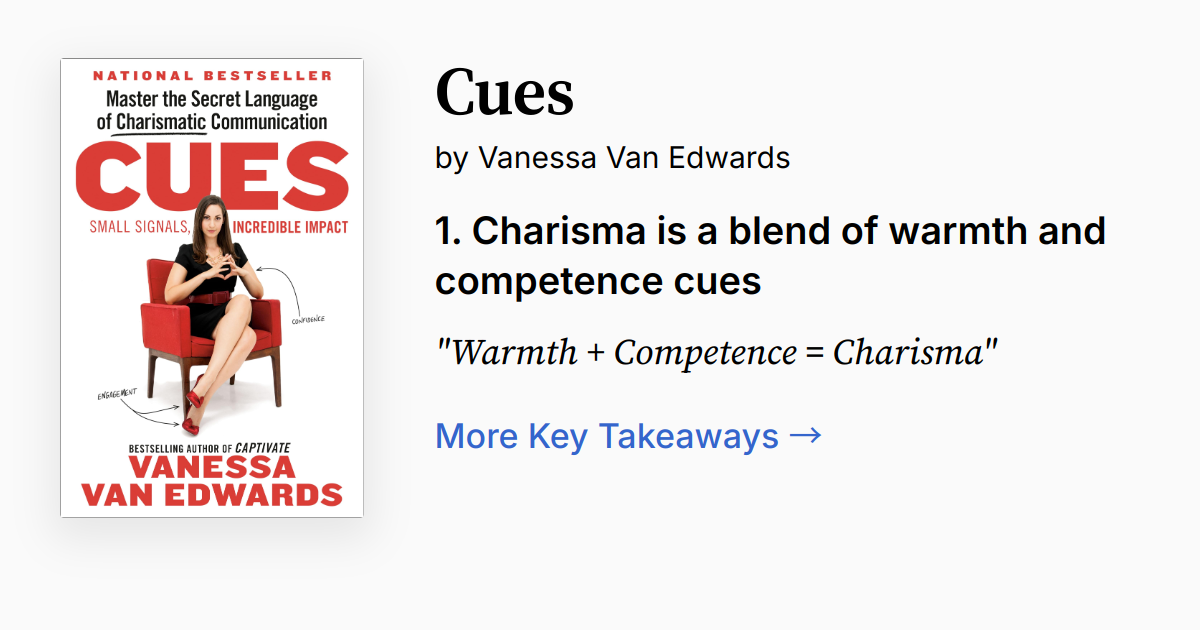 Cues By Vanessa Van Edwards Summary Quotes Faq Audio