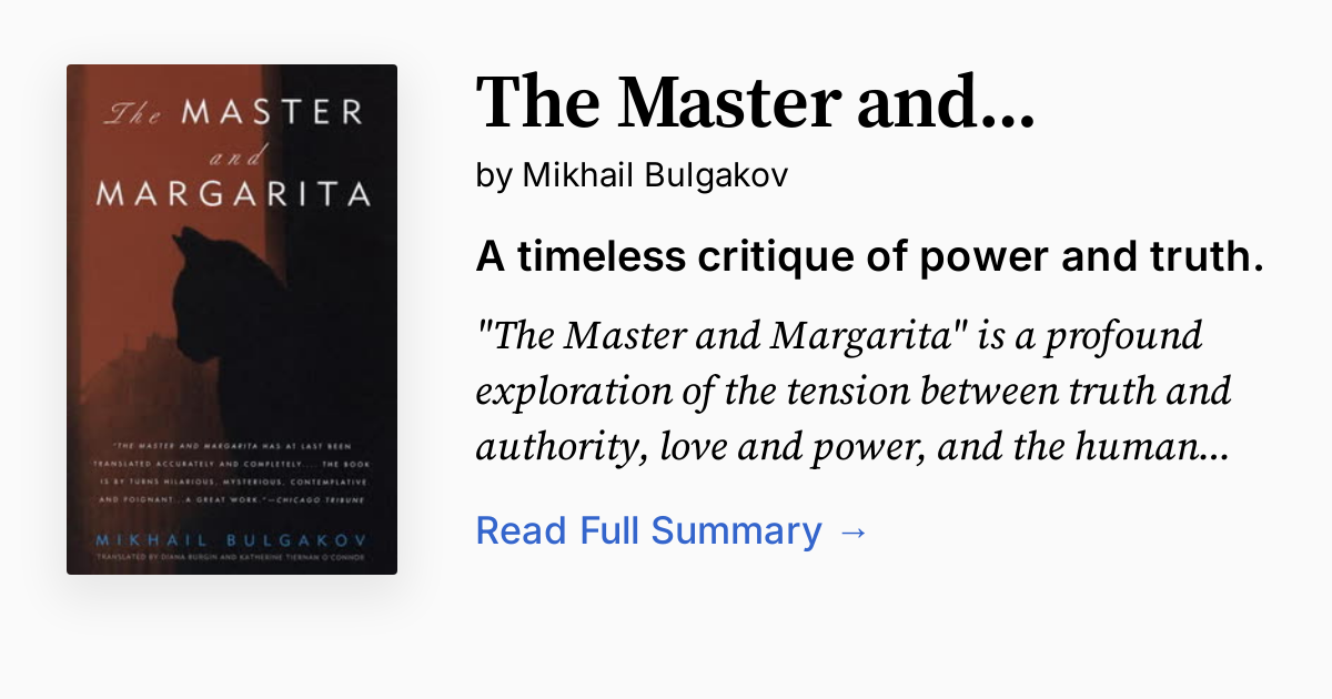 The Master and Margarita | Summary, Analysis, FAQ