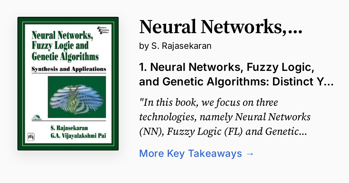 Neural Networks Fuzzy Logic And Genetic Algorithms Summary Quotes