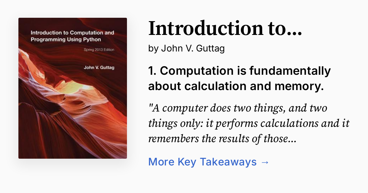 Introduction To Computation And Programming Using Python Summary 