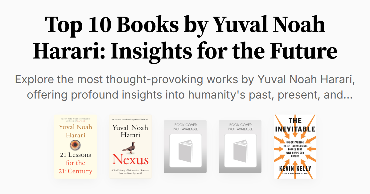 Top 10 Books by Yuval Noah Harari: Insights for the Future | Summary & Audio