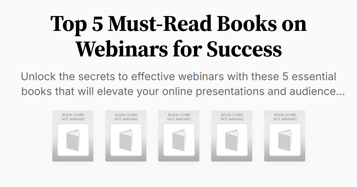 Top 5 Must-Read Books on Webinars for Success | Summary & Audio