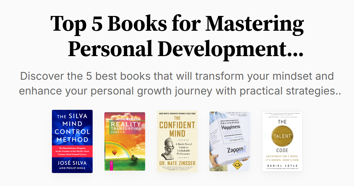 Top 5 Books for Mastering Personal Development Techniques | Summary & Audio Top 5 Books for Mastering Personal Development Techniques | Summary & Audio
