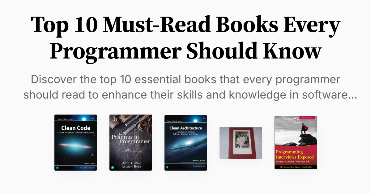 Top 10 Must-Read Books Every Programmer Should Know | Summary & Audio Top 10 Must-Read Books Every Programmer Should Know | Summary & Audio