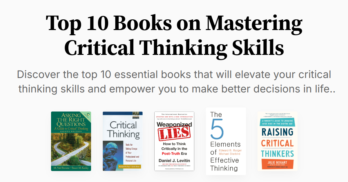 Top 10 Books on Mastering Critical Thinking Skills | Summary & Audio