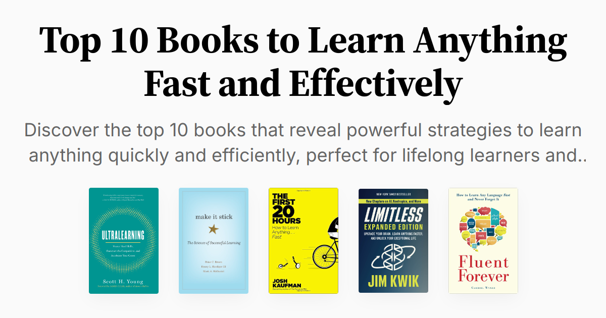 Top 10 Books to Learn Anything Fast and Effectively | Summary & Audio