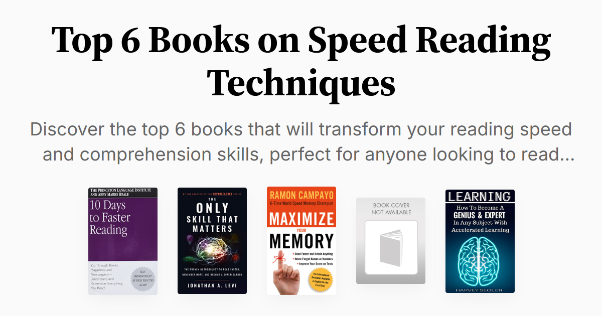 Top 6 Books on Speed Reading Techniques | Summary & Audio