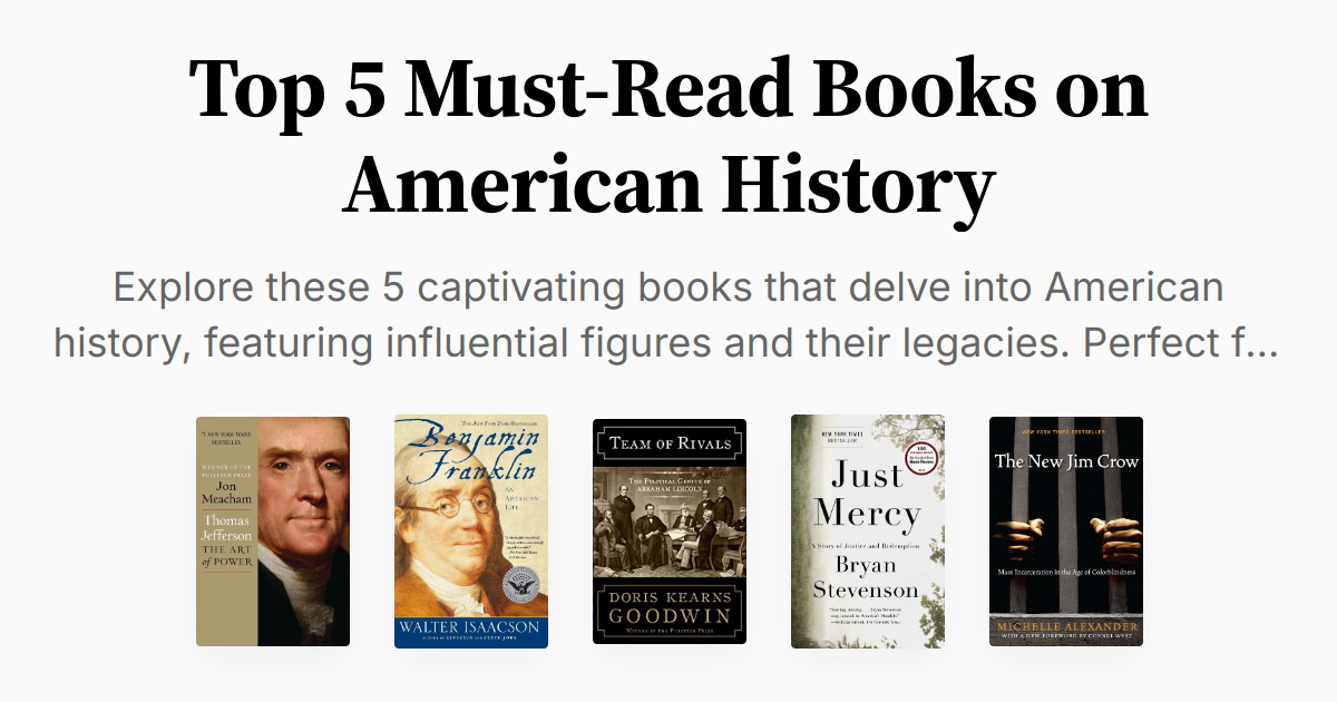 Top 5 Must-Read Books on American History | Summary & Audio Top 5 Must-Read Books on American History | Summary & Audio