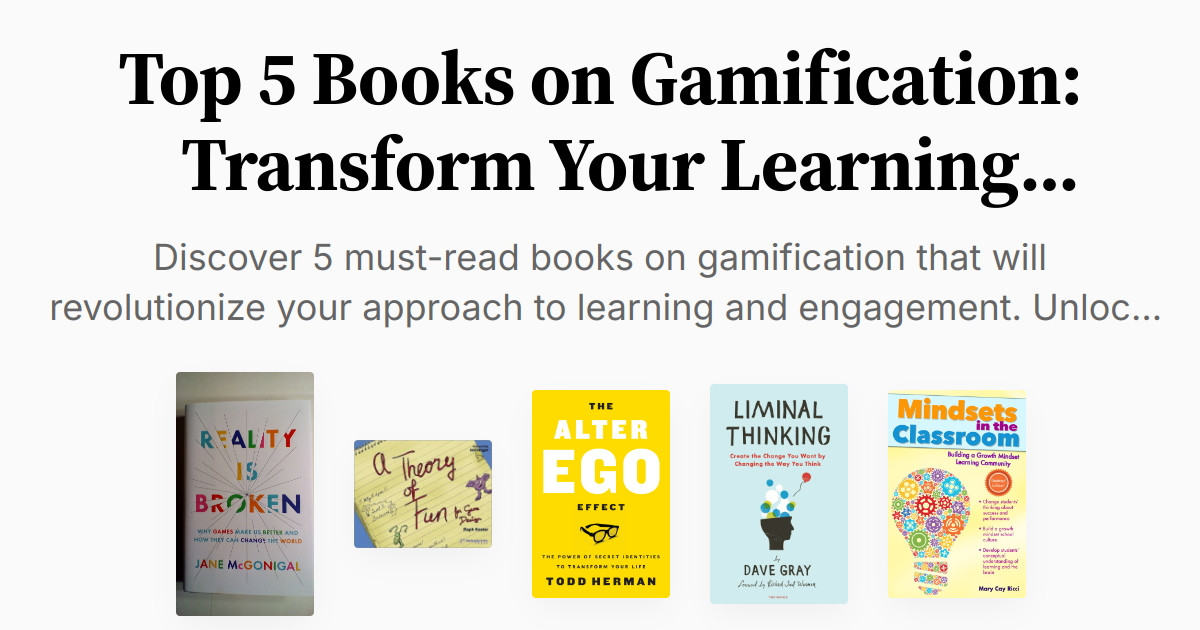 Top 5 Books on Gamification: Transform Your Learning Experience | Summary & Audio